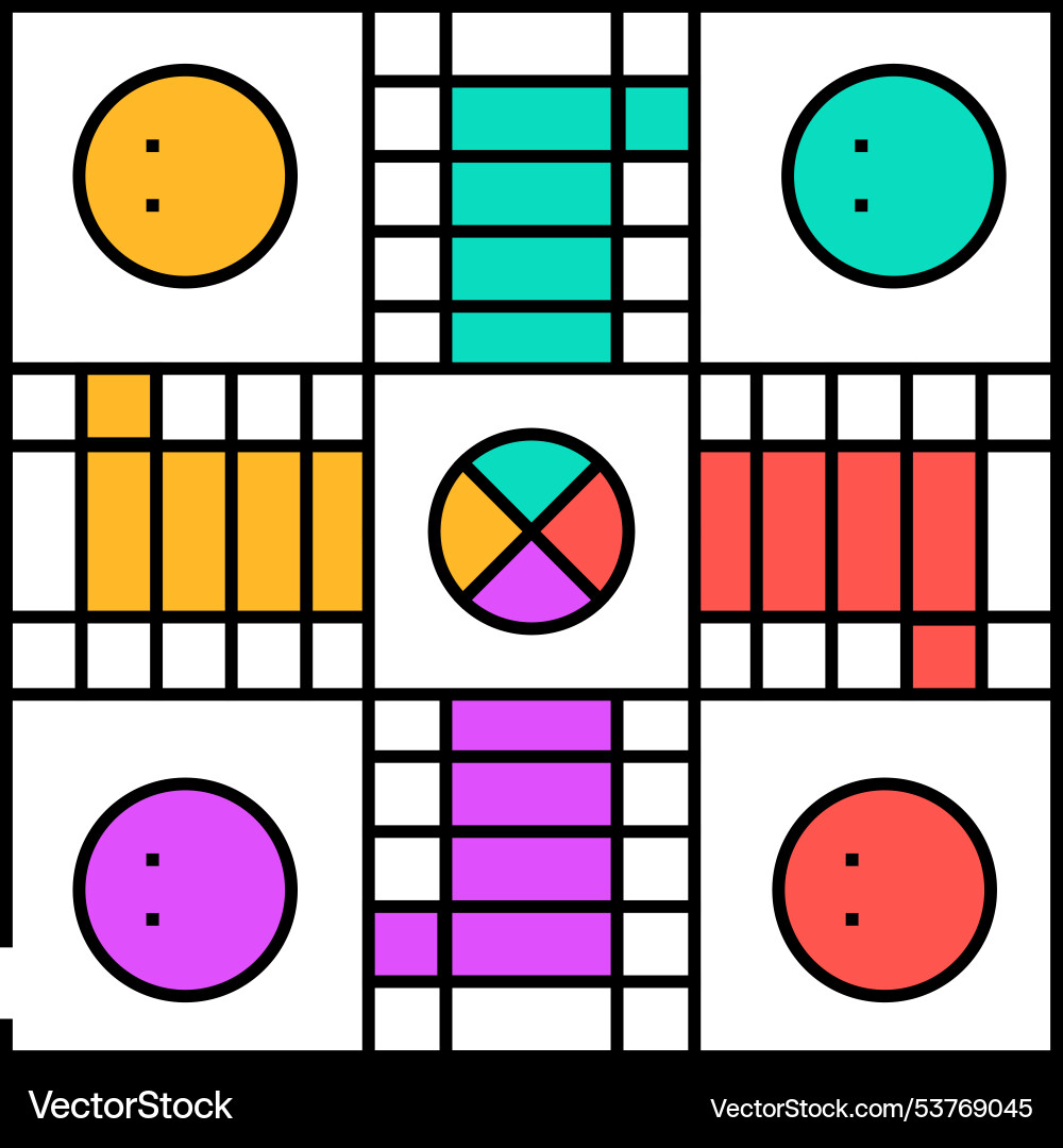 Ludo board table icon color Royalty Free Vector Image