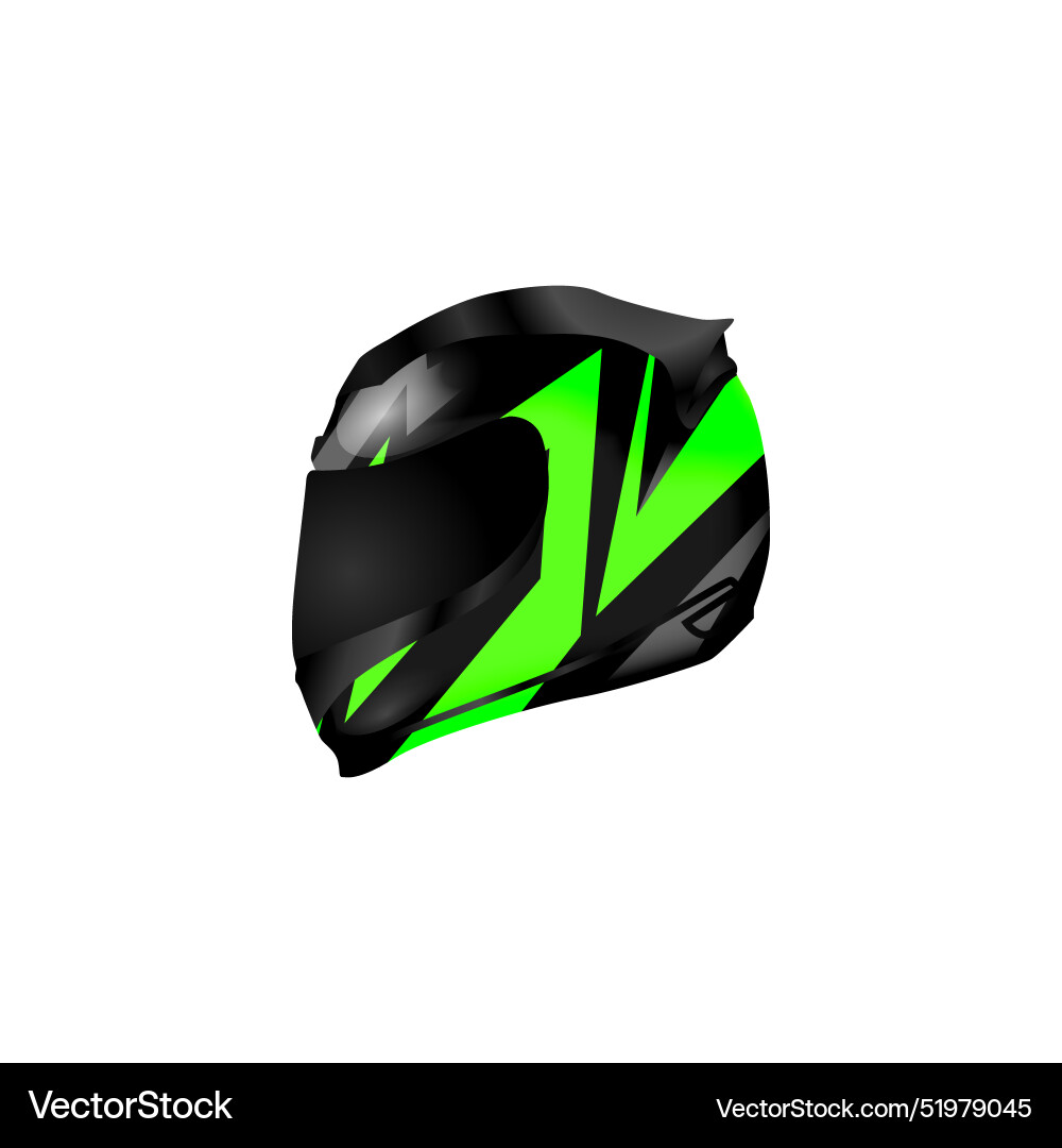 Motorcycle helmet race safety realistic design Vector Image