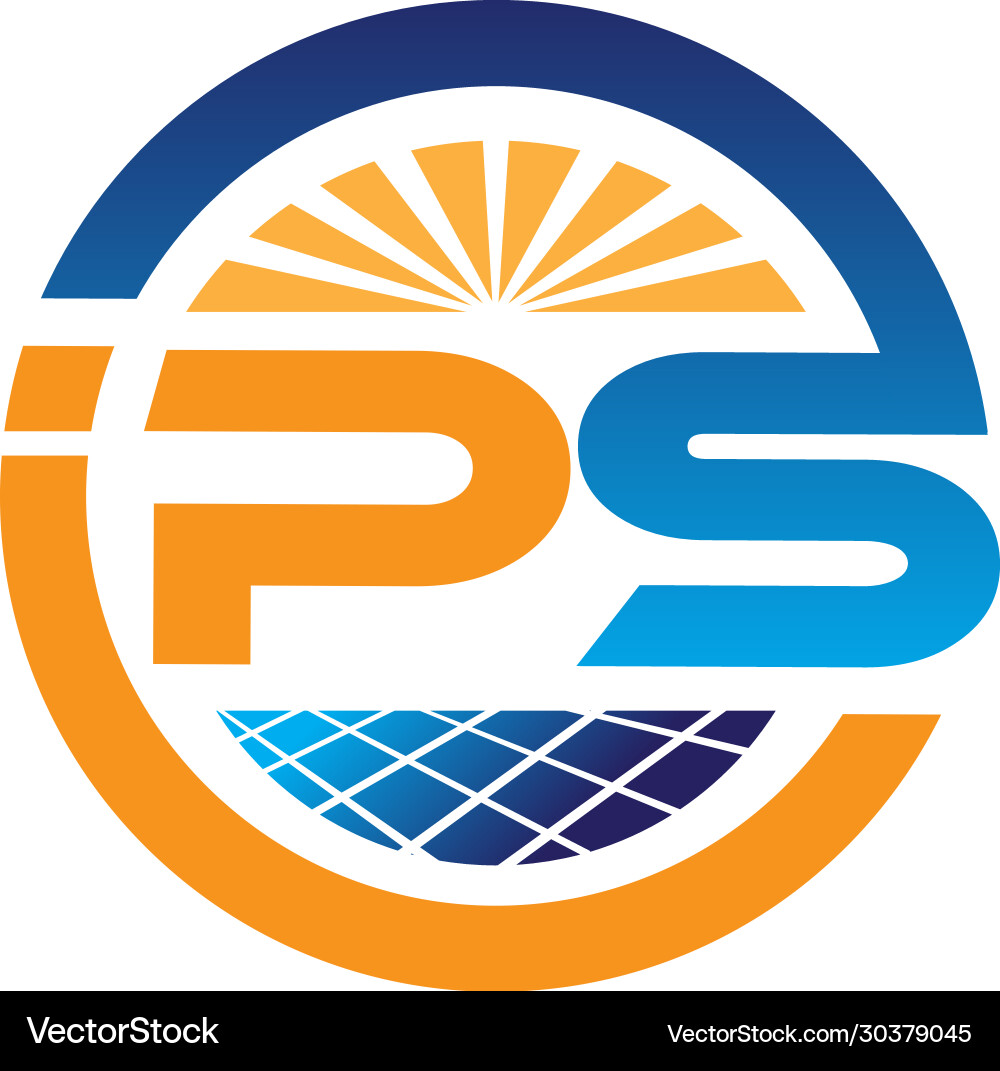 P s power cell solar logo designs solutions Vector Image