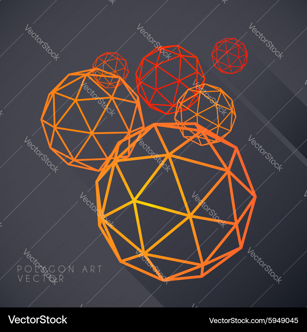 Polygon spheres Royalty Free Vector Image - VectorStock