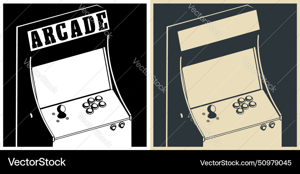 Retro arcade games machine Royalty Free Vector Image