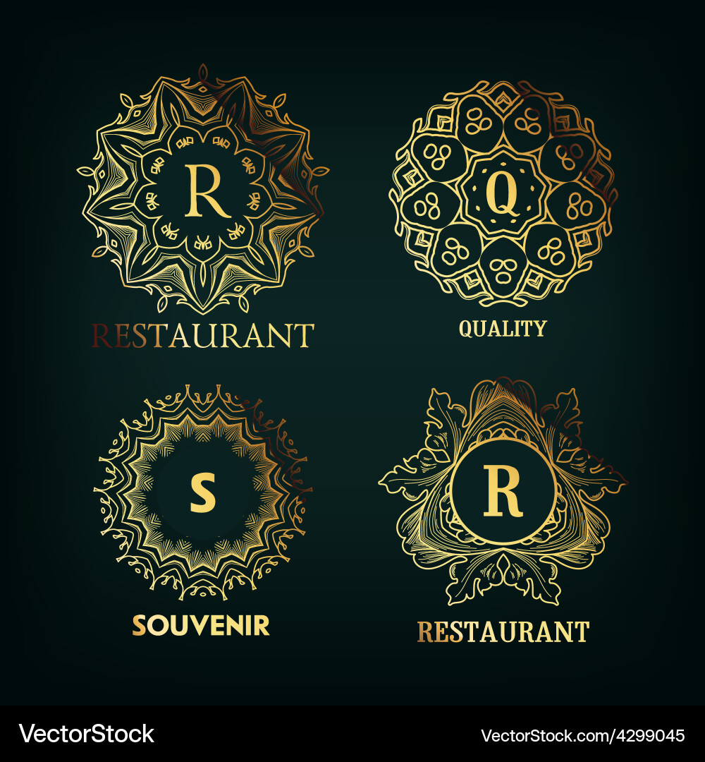 Set of luxury simple and elegant monogram Vector Image