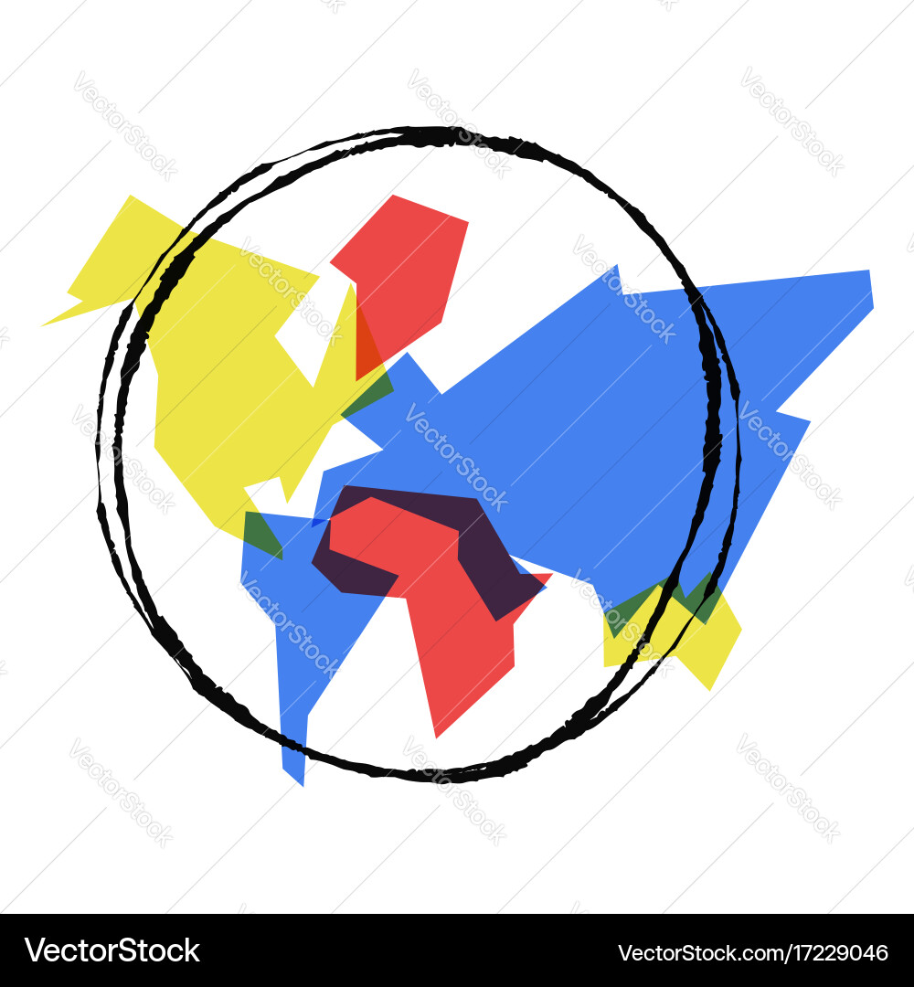 Abstract world map hand drawn earth outline art Vector Image