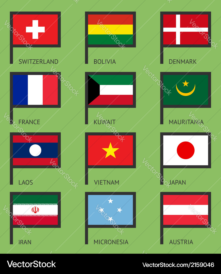 Flags flat set-05 Royalty Free Vector Image - VectorStock