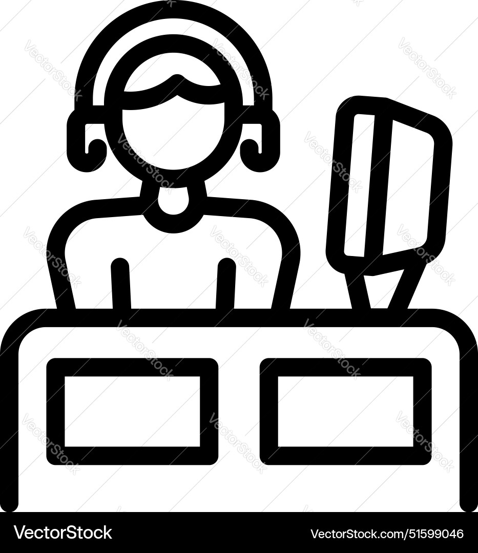 Line drawing of a customer service representative Vector Image