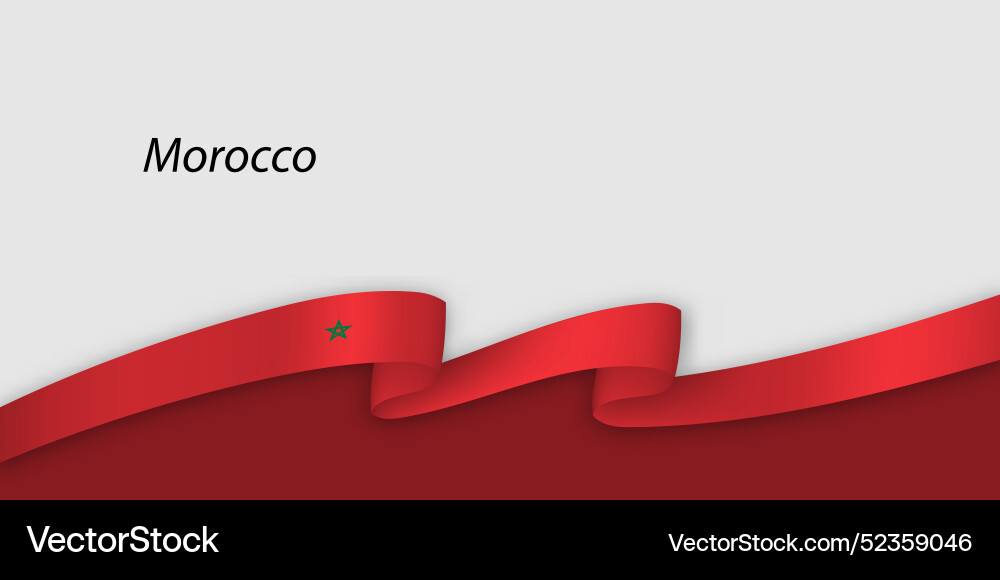 Morocco National Flag Ribbon Royalty Free Vector Image