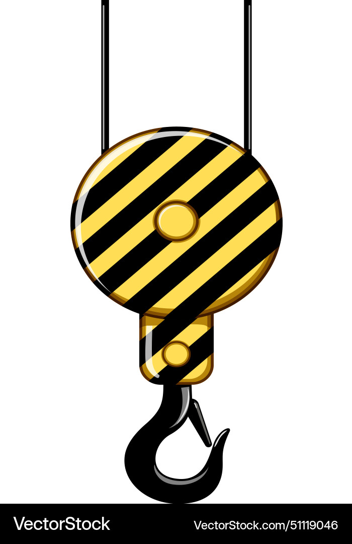 Rigging crane hook cartoon Royalty Free Vector Image