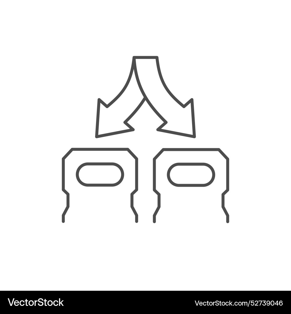 Waste sorting line outline icon Royalty Free Vector Image