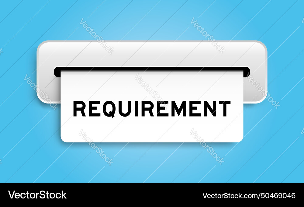 White coupon banner with word requirement from Vector Image