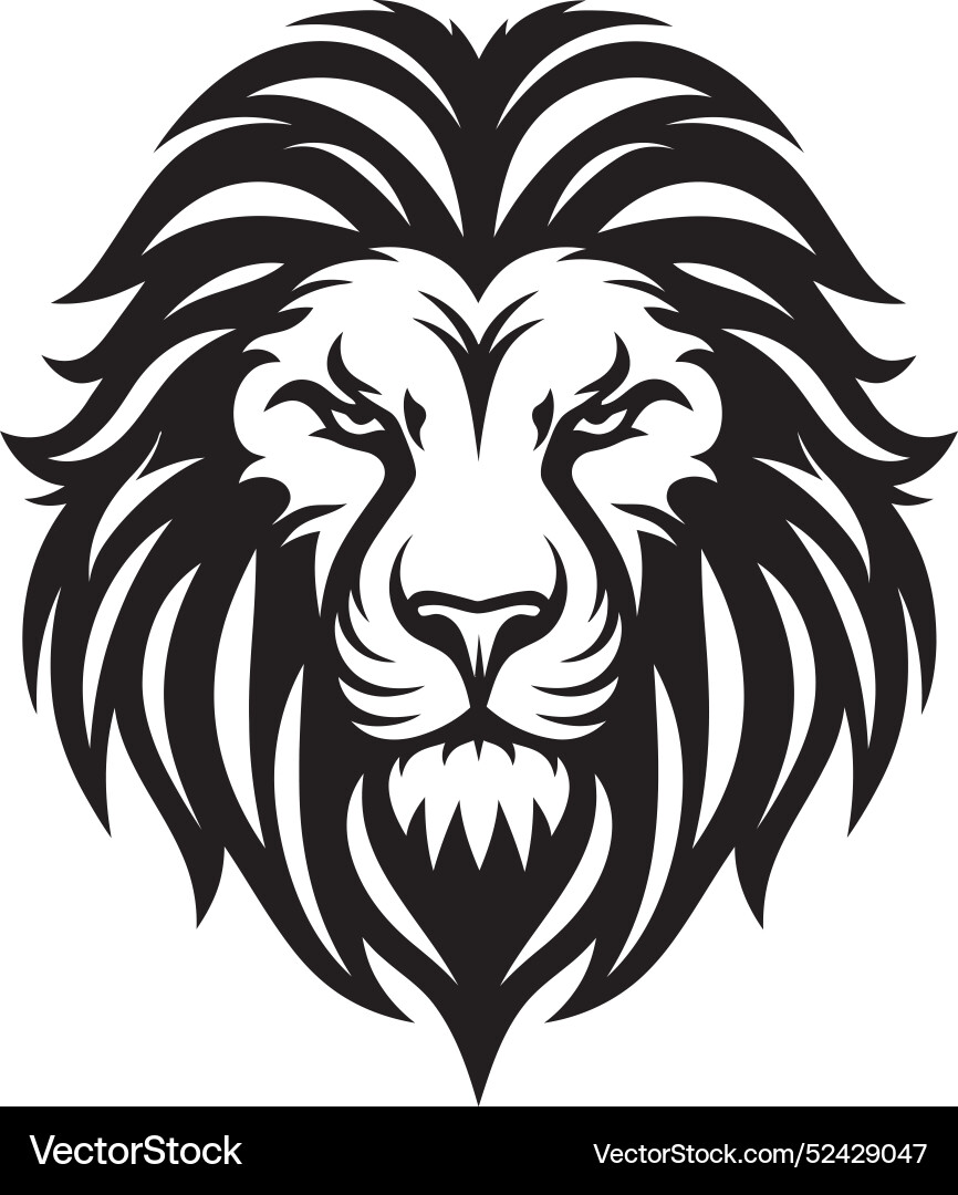 Black ink lion king silhouette Royalty Free Vector Image
