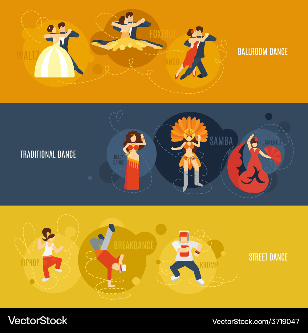 Dance banner set Royalty Free Vector Image - VectorStock