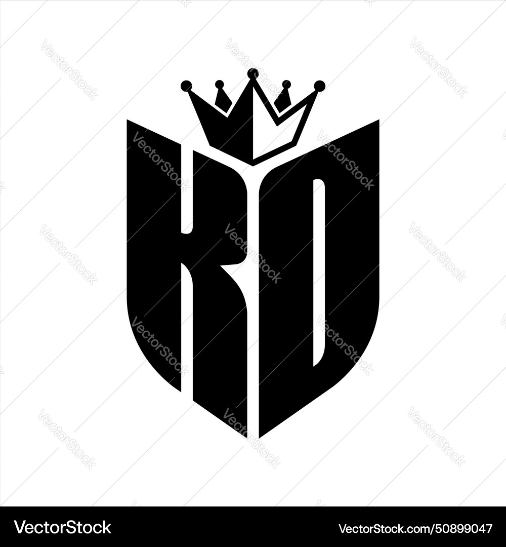 Kd letter monogram with shield shape crown Vector Image