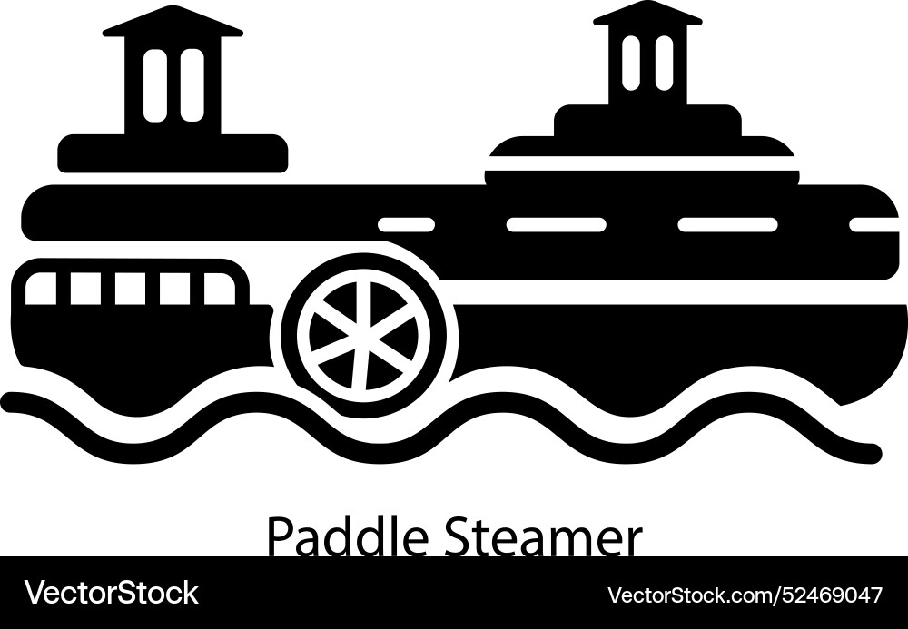 Paddle steamer Royalty Free Vector Image - VectorStock