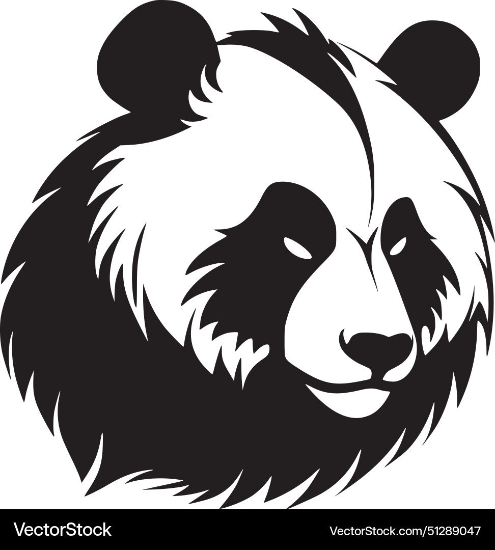 Panda - black and white Royalty Free Vector Image