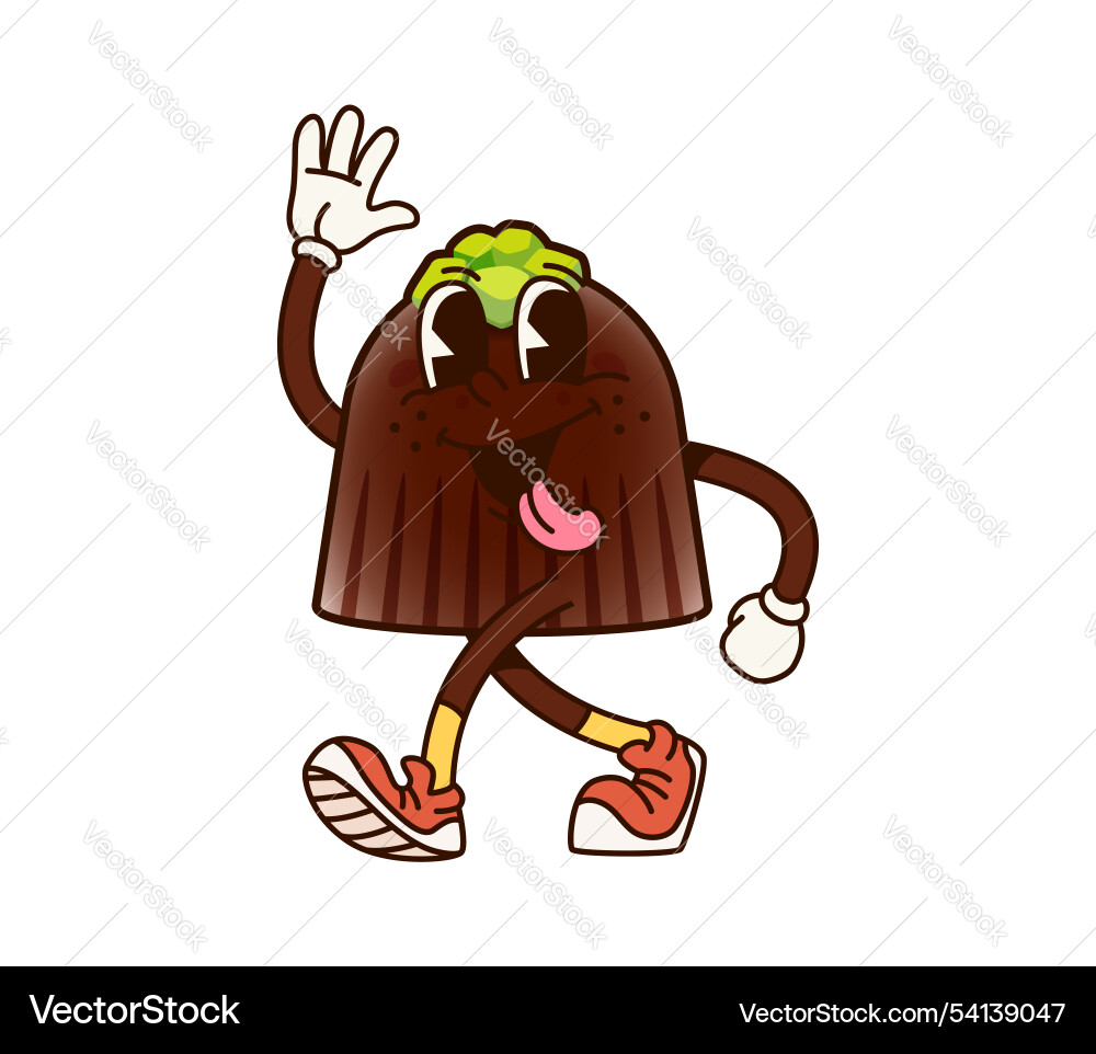 Playful Chocolate Truffle Character Royalty Free Vector