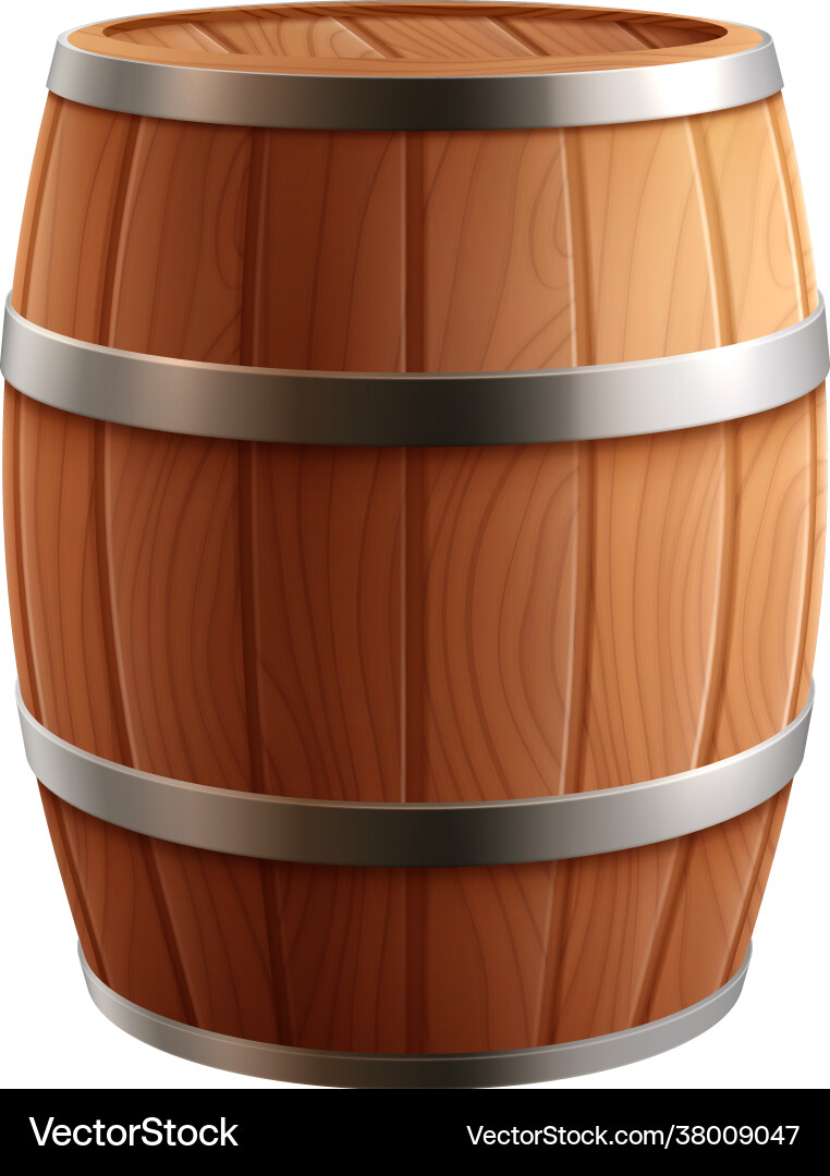 Realistic wooden barrel Royalty Free Vector Image