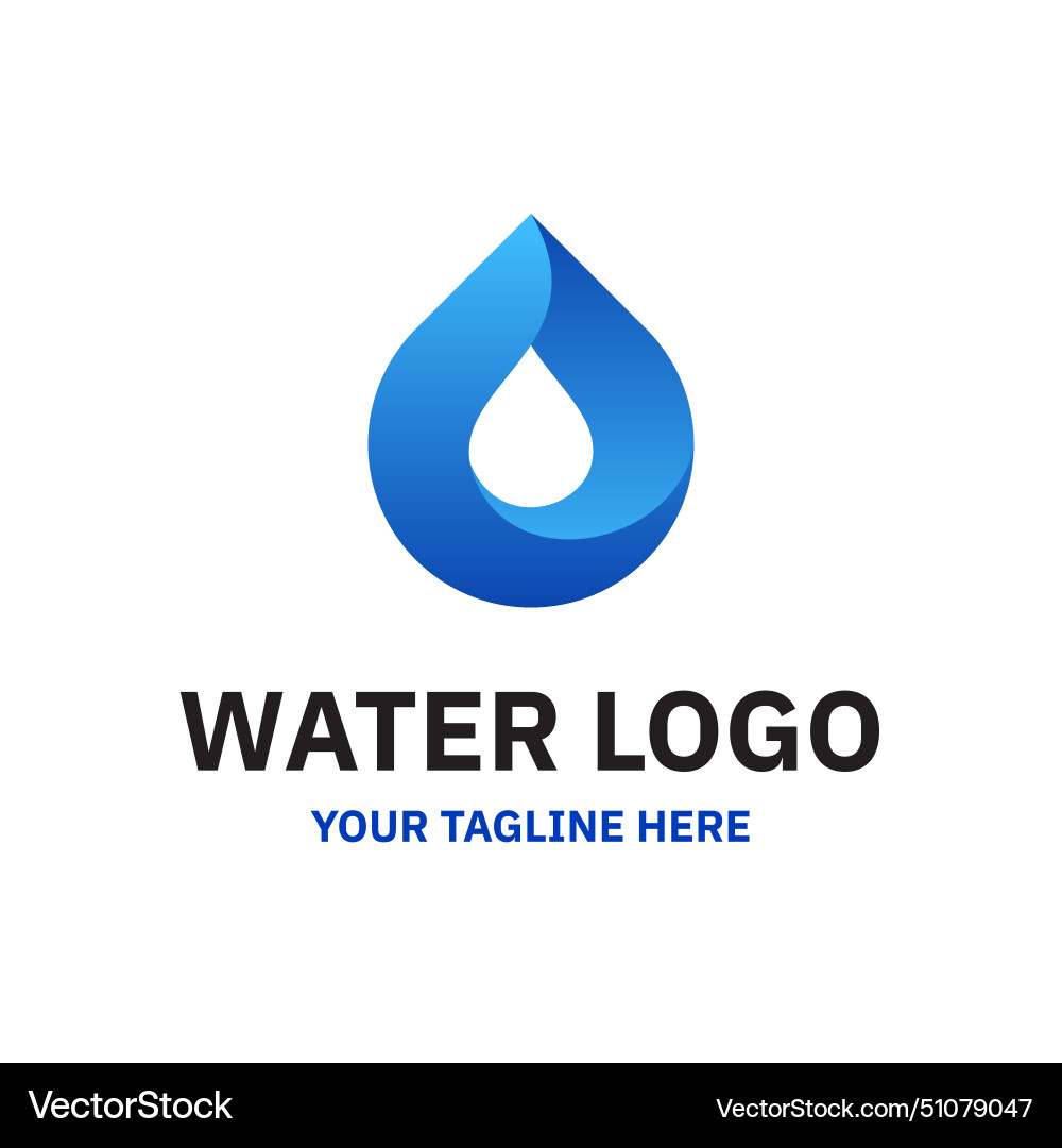Sea water drop environment logo Royalty Free Vector Image