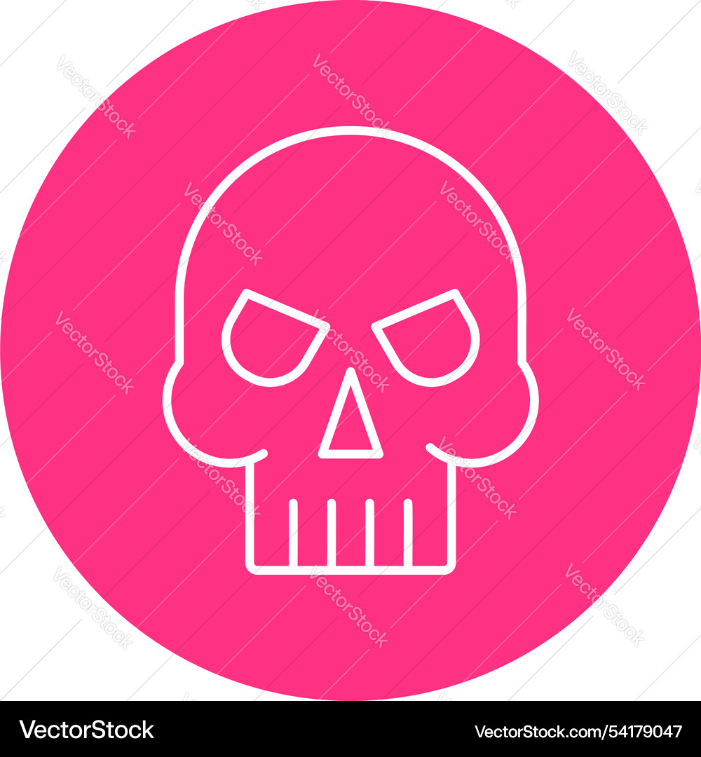 Skull line circle icon Royalty Free Vector Image