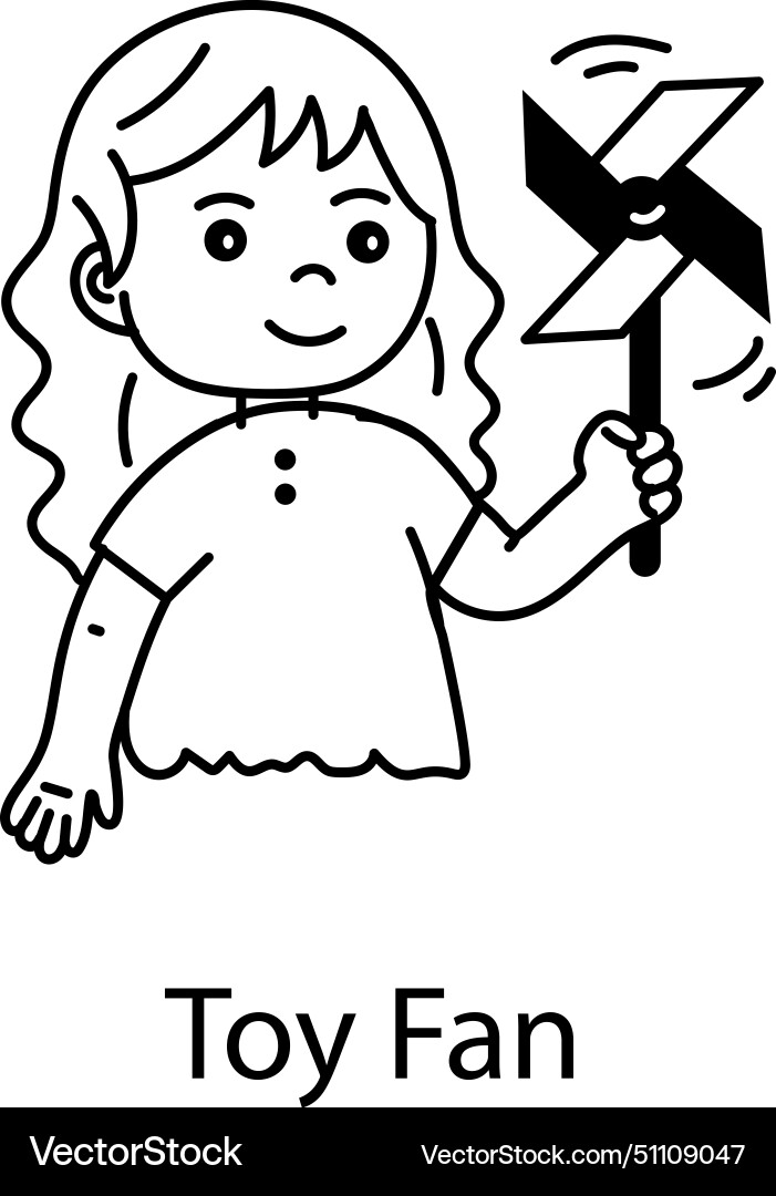 Toy fan Royalty Free Vector Image - VectorStock
