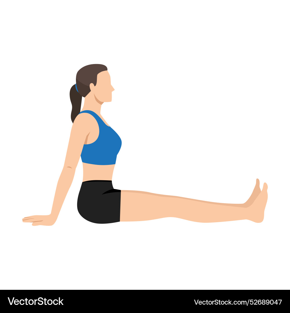 Woman doing staff pose hands back variation Vector Image