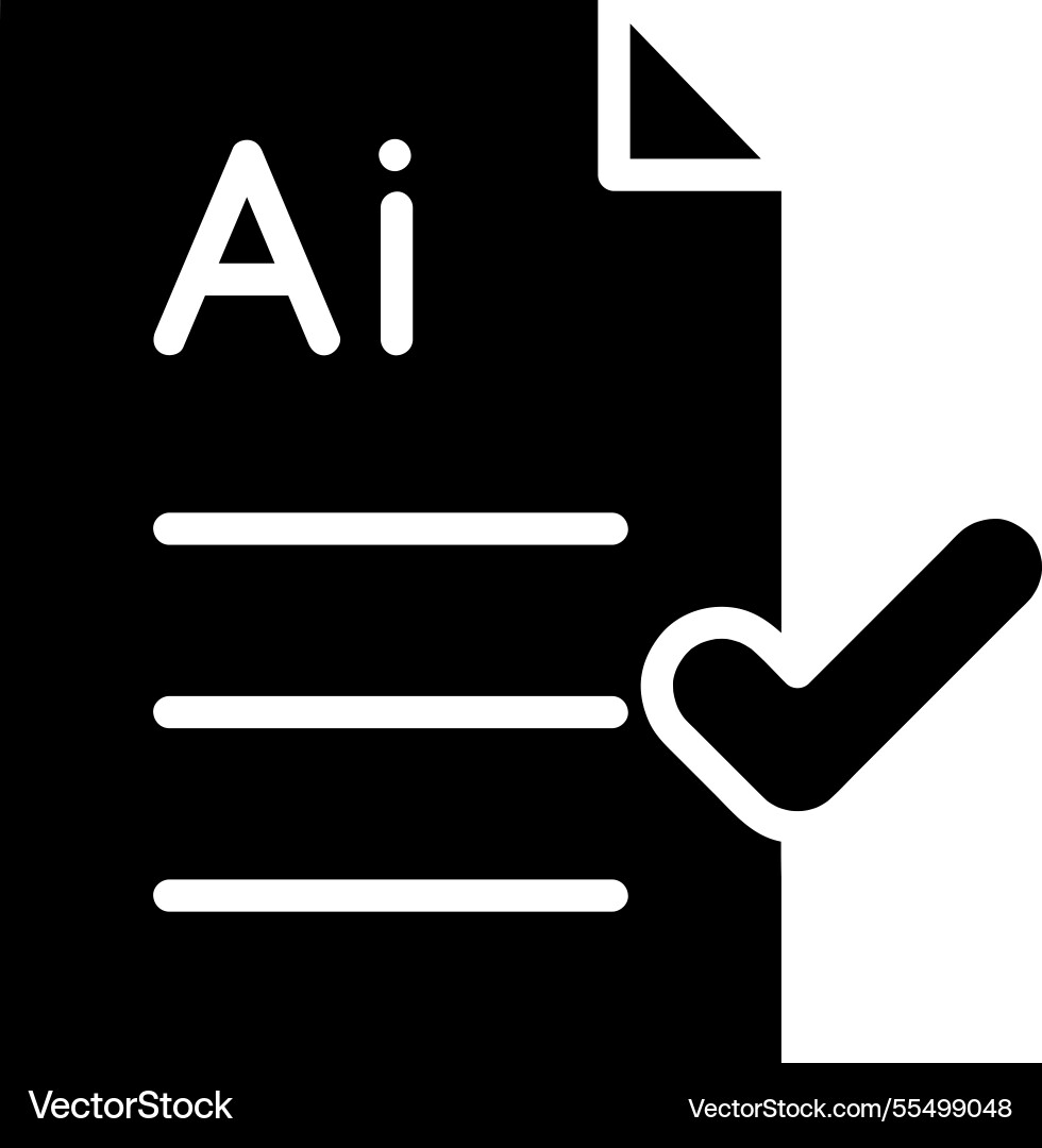 Ai approved document icon Royalty Free Vector Image
