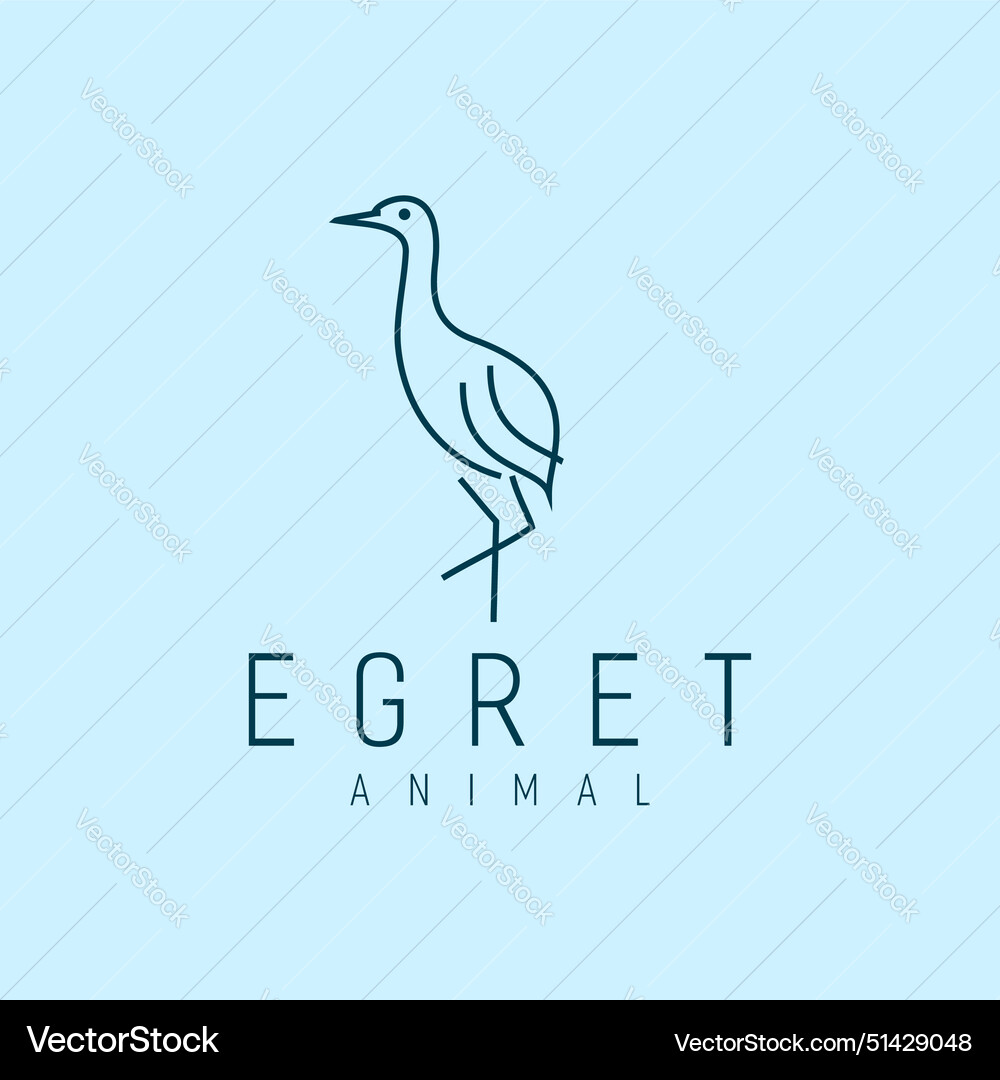 Egret logo line designs stock Royalty Free Vector Image