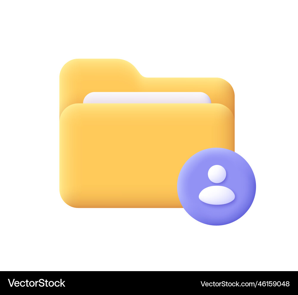 Folder with user icon symbol file management Vector Image