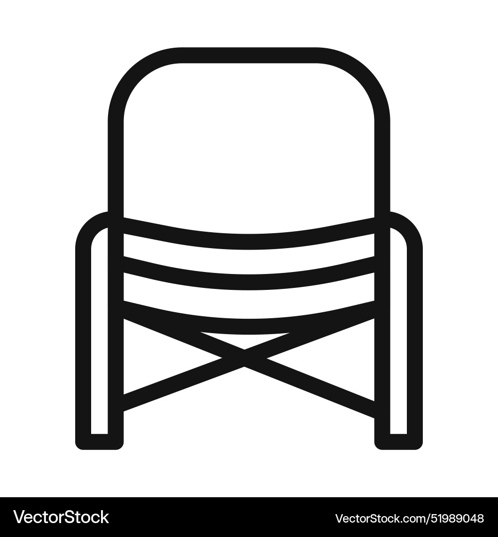 Folding chair icon mark in filled style Royalty Free Vector