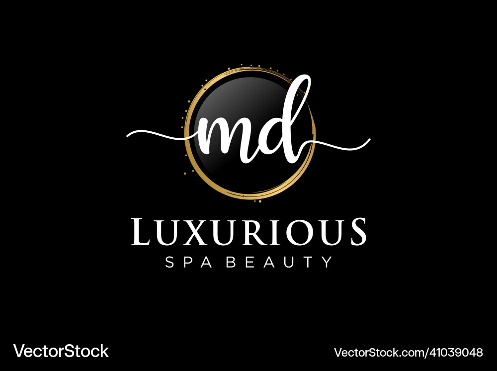 Initial md feminine logo usable Royalty Free Vector Image