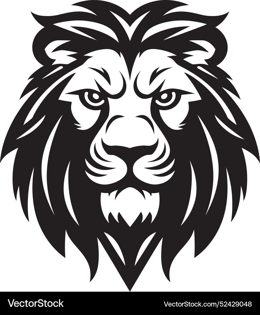 Lion face portraitbold design Royalty Free Vector Image