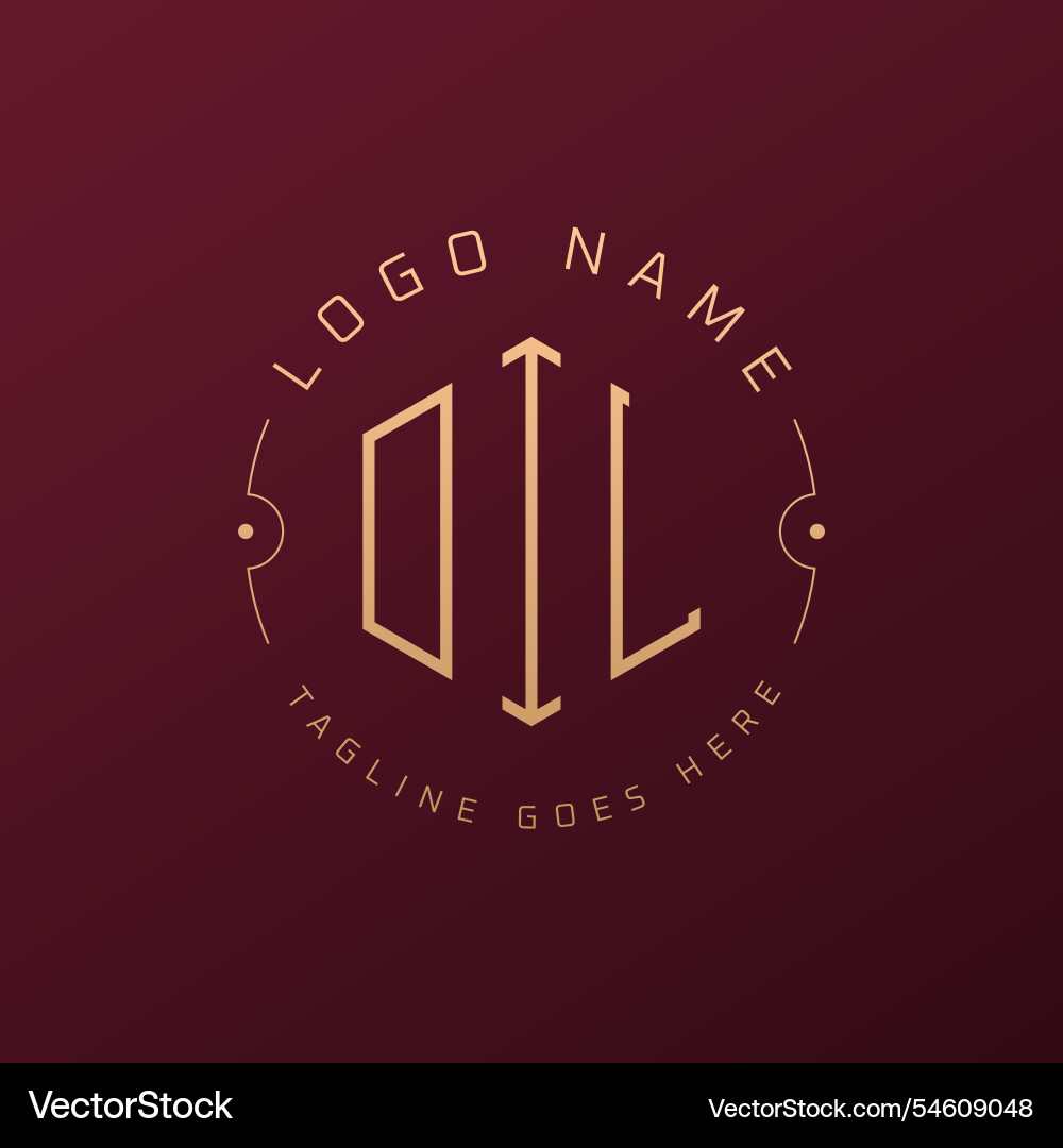 Luxury dil logo design elegant letter Royalty Free Vector