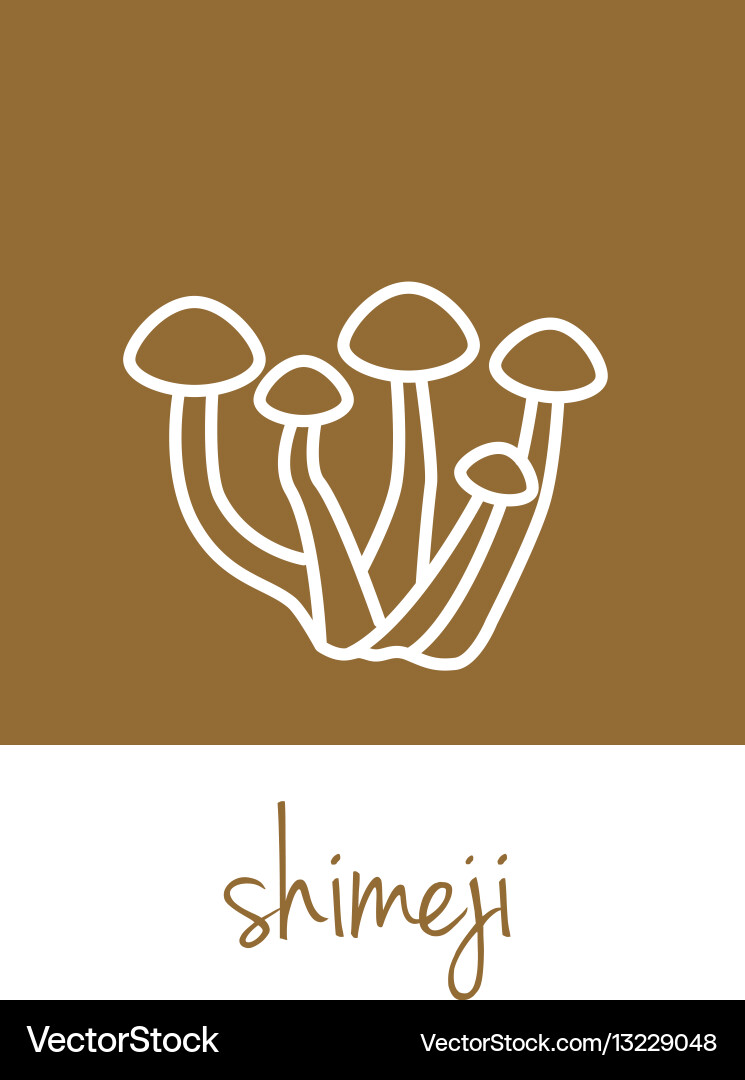Shimeji icon on brown square Royalty Free Vector Image