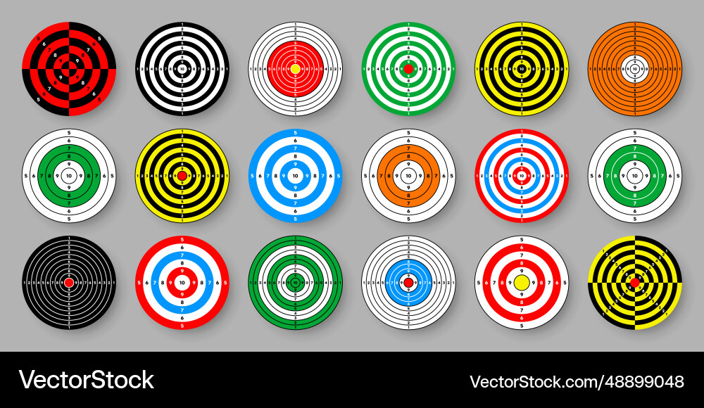Shooting range paper targets round target Vector Image