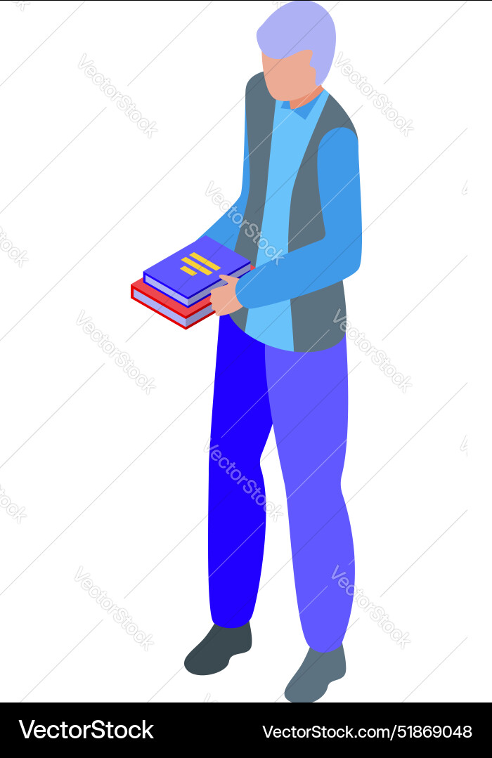 Student carrying books for educational project Vector Image