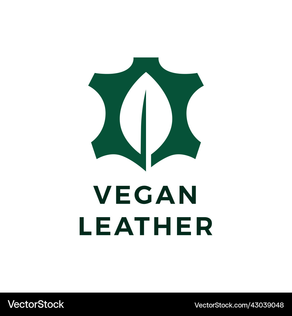 Vegan leather leaf natural logo icon Royalty Free Vector
