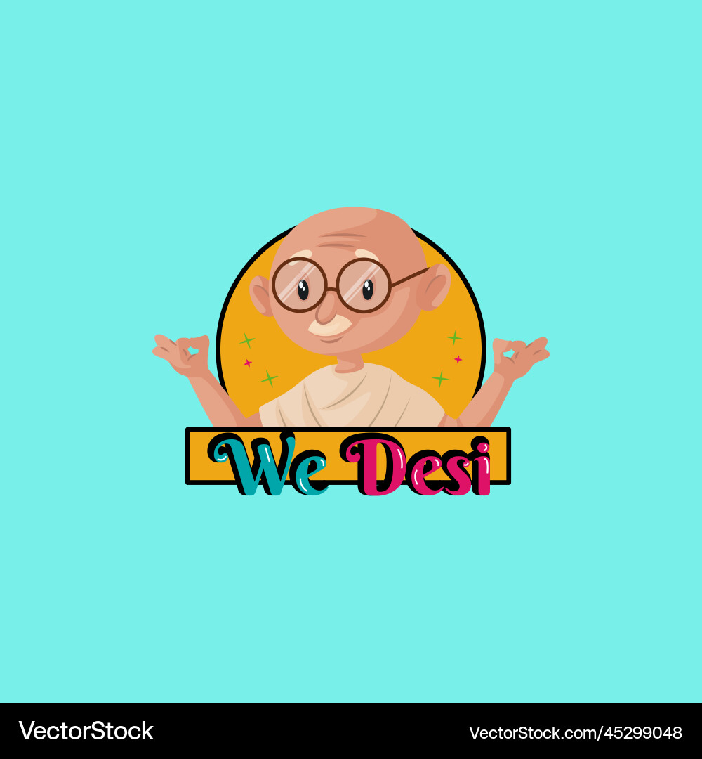 We desi mascot logo Royalty Free Vector Image - VectorStock