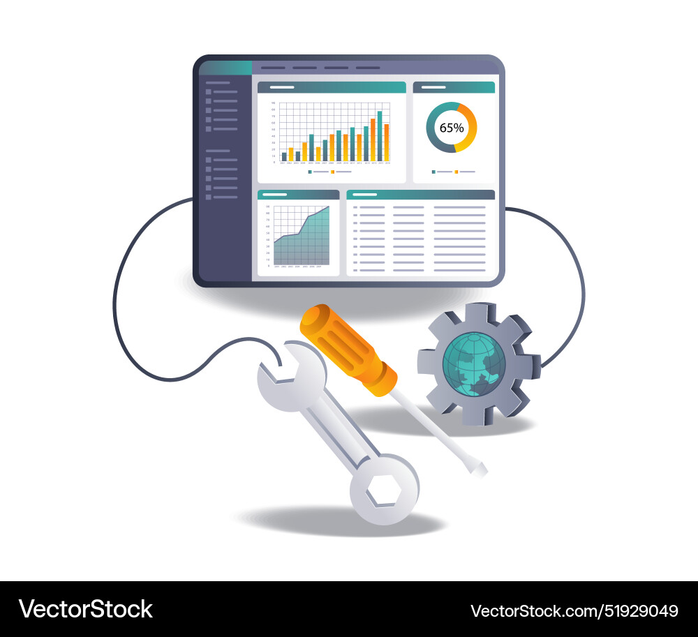 Analysis of technology maintenance to repair Vector Image