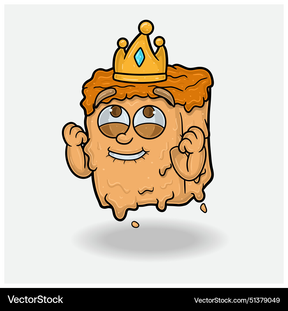 Caramel mascot cartoon with happy expression Vector Image