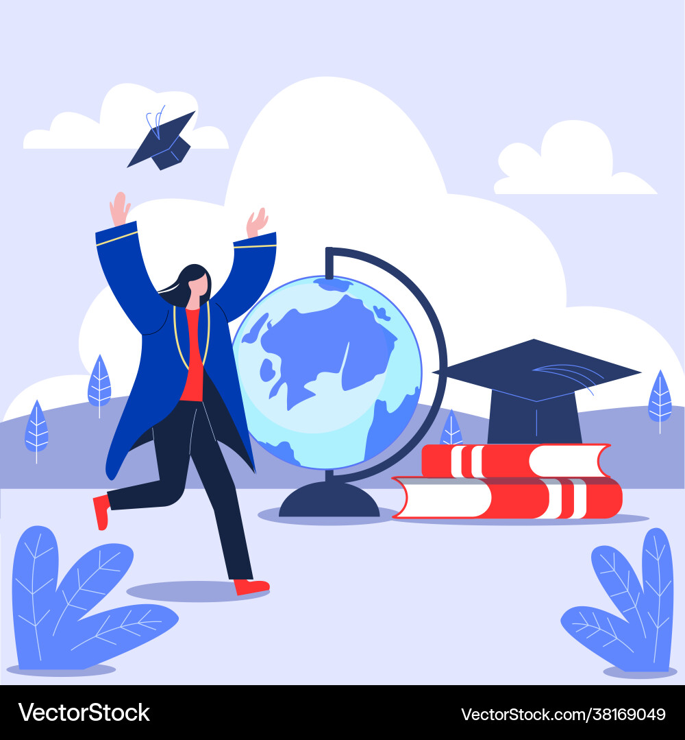 Educational flat concept Royalty Free Vector Image