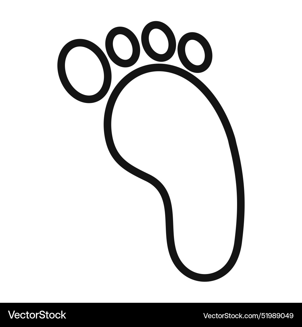 Foot icon mark in filled style Royalty Free Vector Image