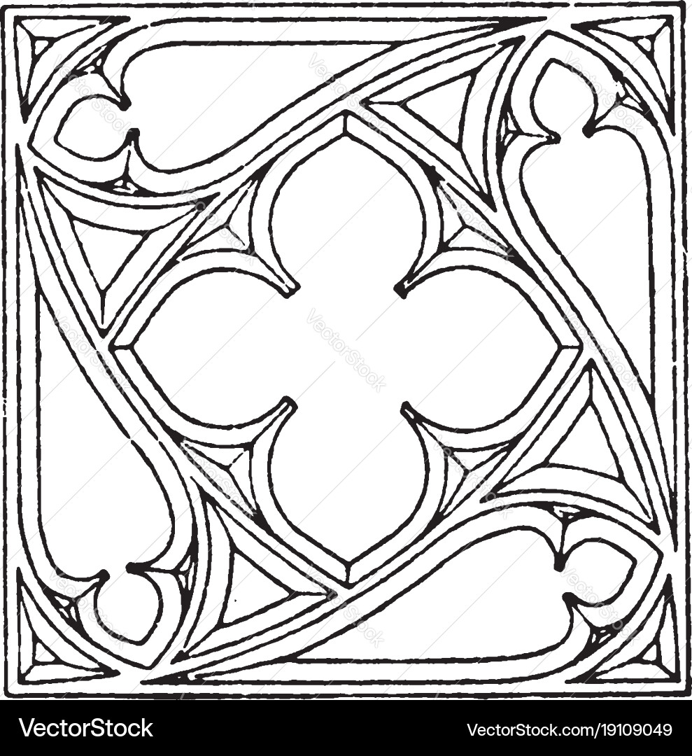 Gothic tracery architecture vintage Royalty Free Vector