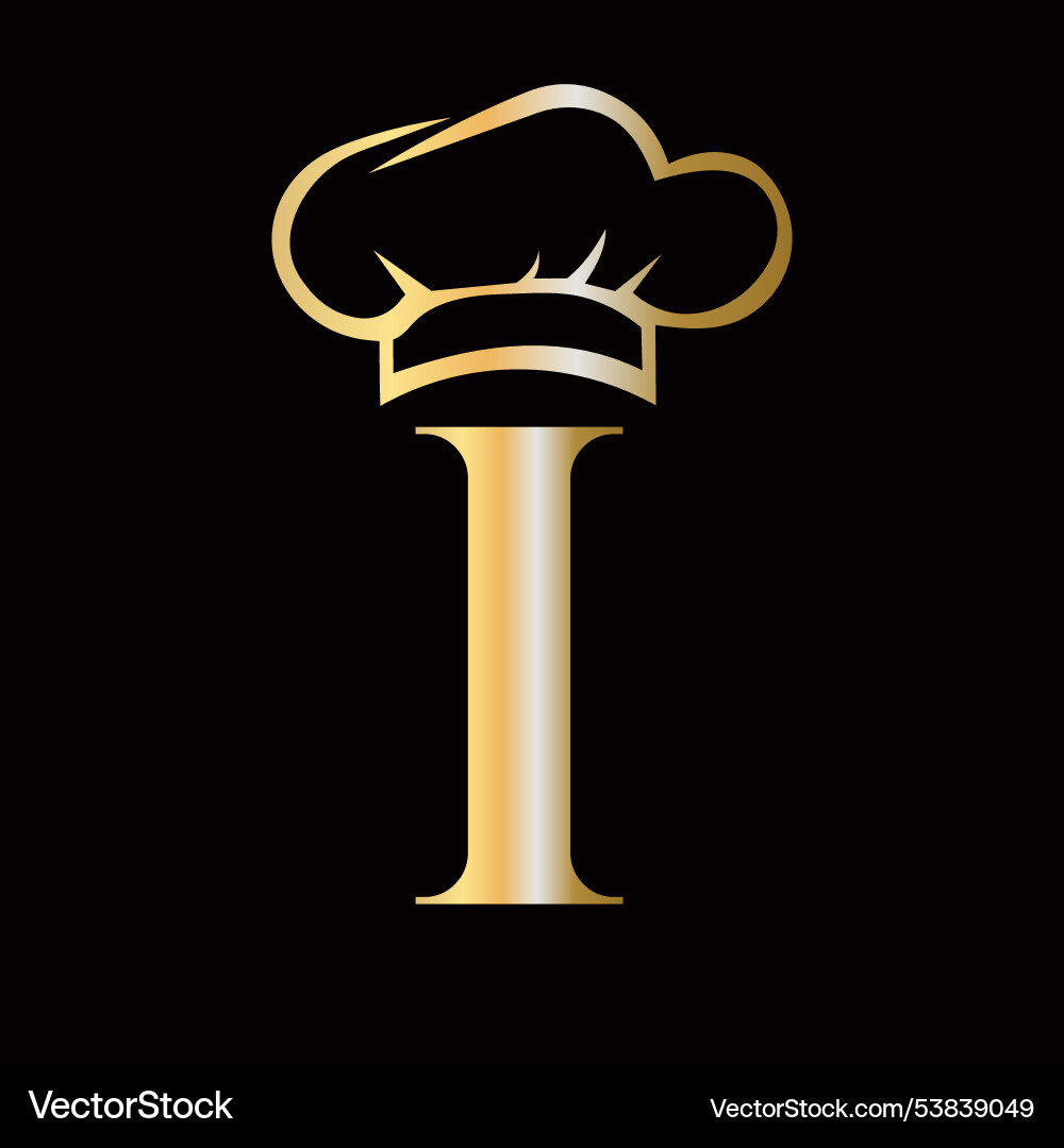 Letter i chef logo concept for restaurant sigh Vector Image