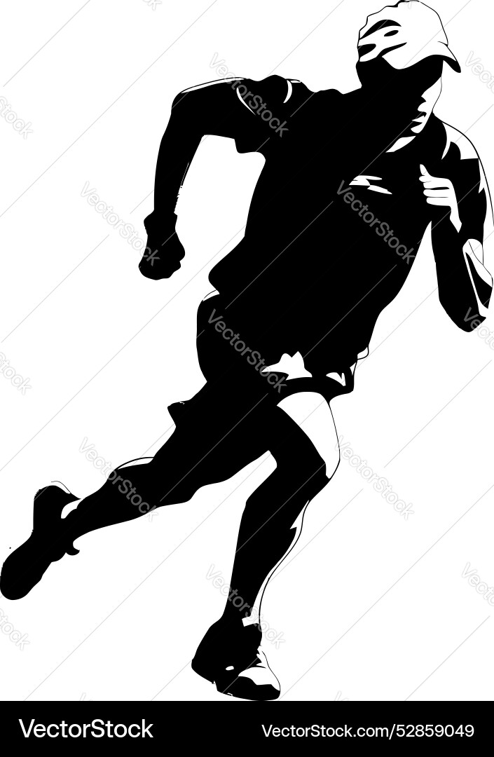Marathon mastery runner side view emblem rapid Vector Image