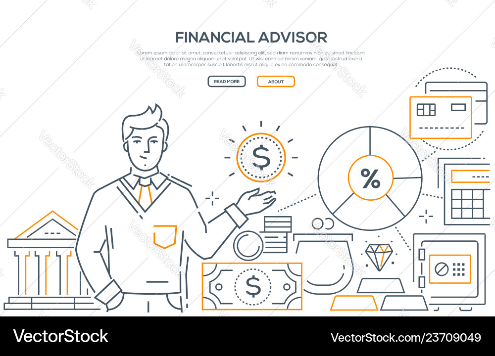 Modern Financial Advisor Concept Royalty Free Vector Image