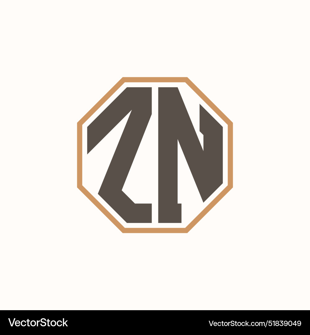 Modern letter zn logo for corporate business Vector Image