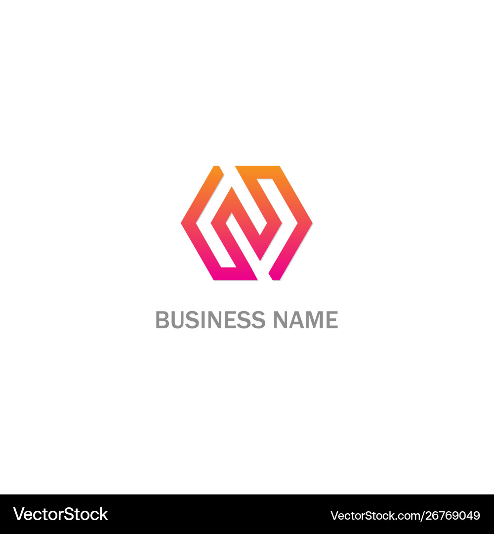Polygon line n initial business logo Royalty Free Vector