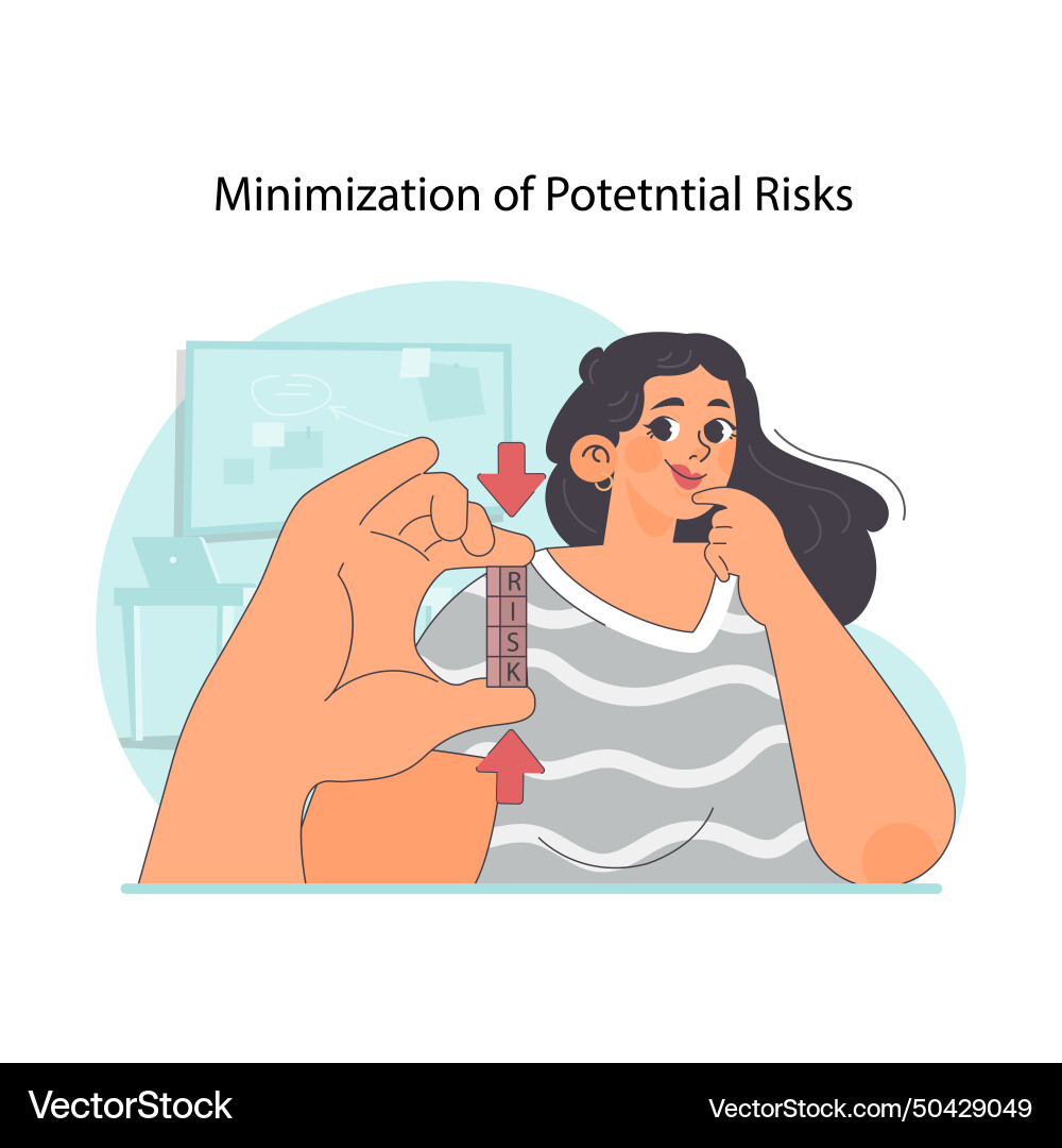 Risk minimization concept flat Royalty Free Vector Image
