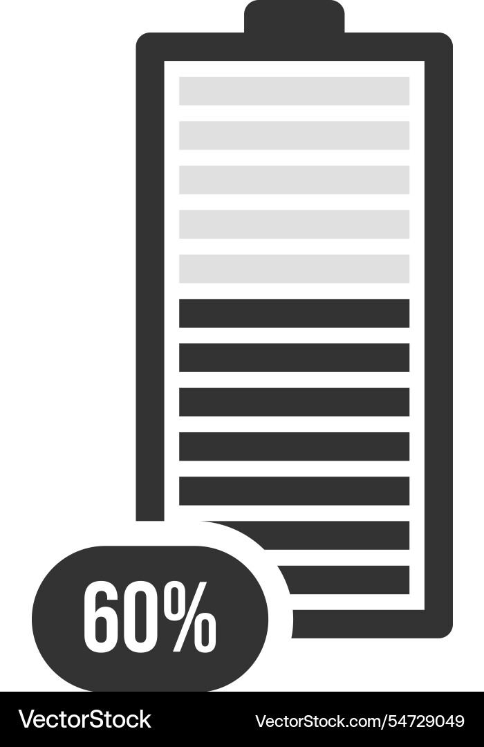 Simple battery icon displaying a 60 percent charge