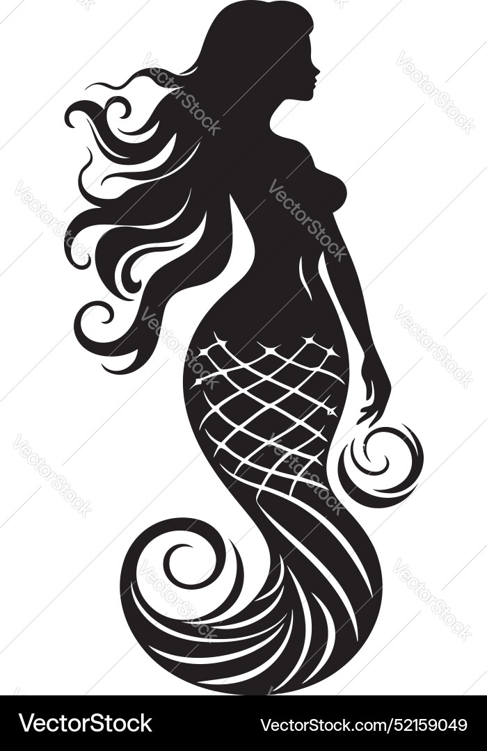 Tridents tranquility mermaid logo splendor Vector Image