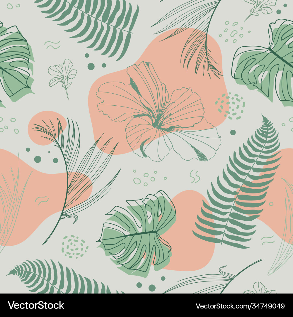 Tropical Palm Leaf Pattern Royalty Free Vector Image